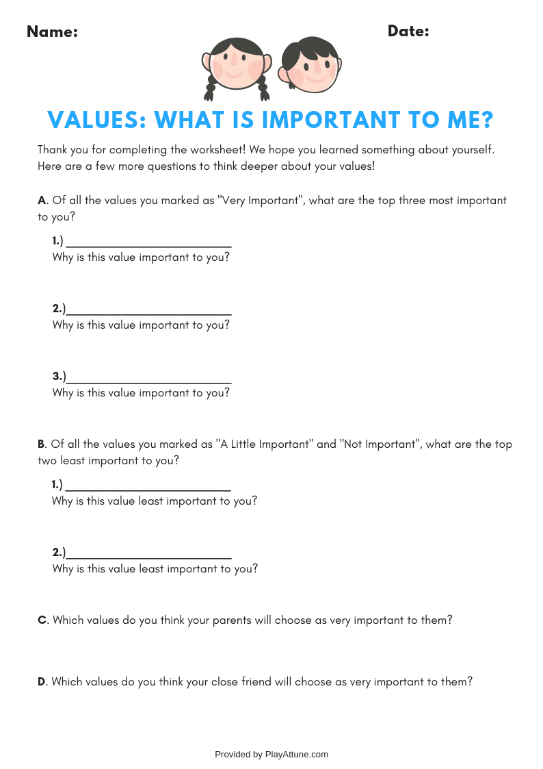 [Free Printable] Discover Your Child's Personal Values