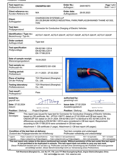 EV charging connectors from Chargecon