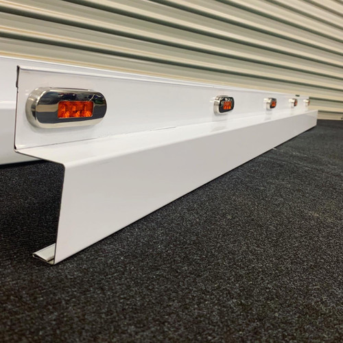 Stainless steel square tank skirt with 5 LED'S to suit Kenworth 100cm ...