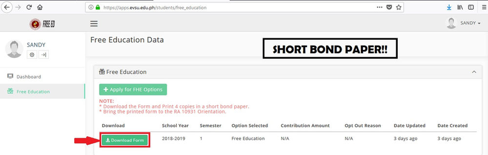 EVSU-STUDENTS: A GUIDE TO GETTING YOUR FREE HIGHER EDUCATION FORM