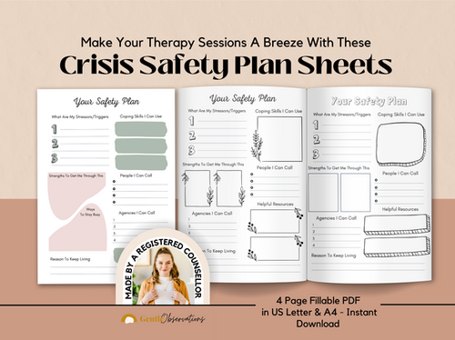 Safety Plan Worksheets For Adults | Gentle Observations