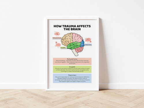 How Trauma Affects the Brain for Kids Poster | Gentle Observations