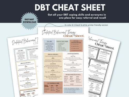 Dialectical Behavior Therapy (DBT) Cheat Sheet | Gentle Observations