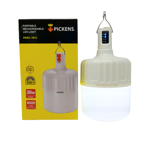Bombillo LED Recargable USB 38W PICKENS PKRC-7813 | Electrocable
