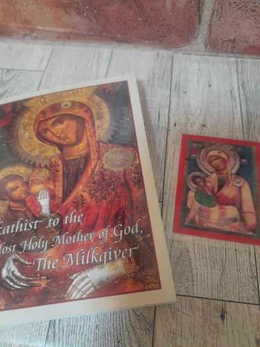 Akathist Book to the Holy Mother of God, The Milkgiver with Laminated ...