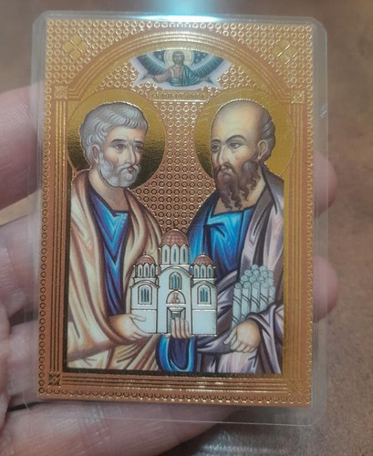 Laminated Icon of Sts. Peter and Paul | OrthodoxGladness