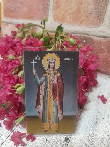 Laminated Icon of St. Barbara | OrthodoxGladness