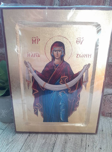 Byzantine Icon of Theotokos Holy Protection | OrthodoxGladness