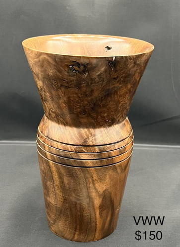 Claro Walnut Vase with 4 rings around middle | Heart and Wood
