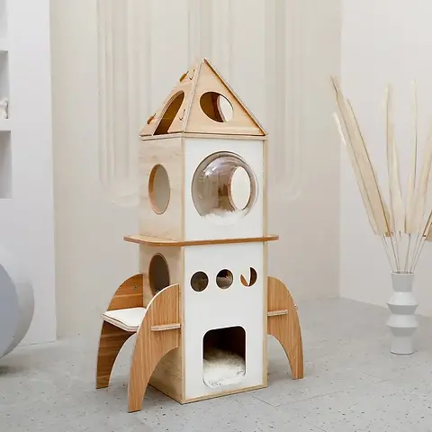 Modern Space Ship Cat Tower cat furniture Max Woodys The Cat Shop
