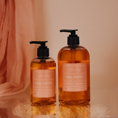 Pink Pepper Hand + Body Liquid Soap | Aria Rose Bath Co