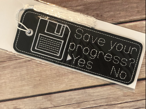 Save Your Progress Floppy Disk Vinyl Bookmark - Ready to Ship | CQNC