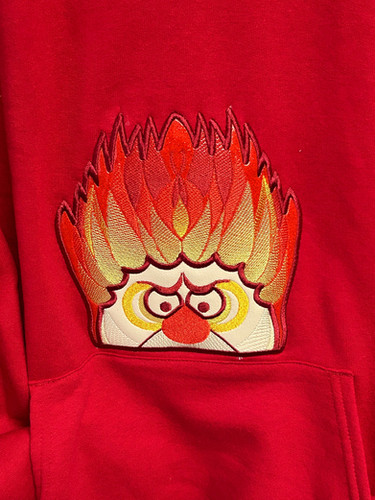 Adult Hoodie Heat Miser Peeking over the pocket - Made to Order | CQNC