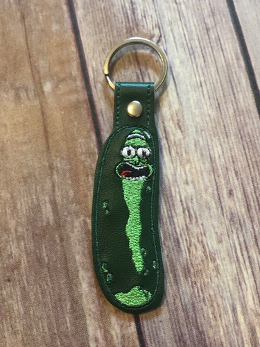 Pickle Rick Embroidered Key Chain | CQNC