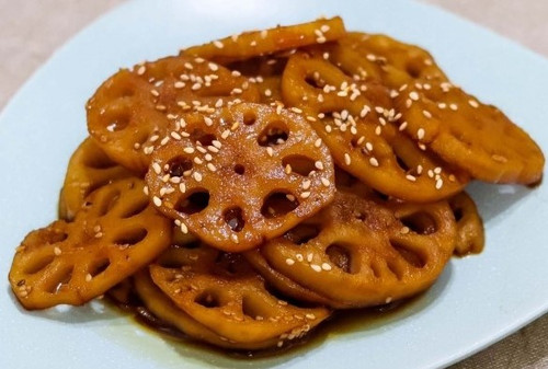연근조림( lotus root boiled down in soy sauce ) | Ma's Banchan