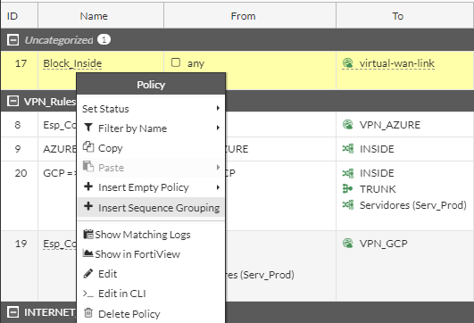 Fortigate Sequence Grouping