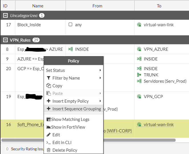 Fortigate Sequence Grouping
