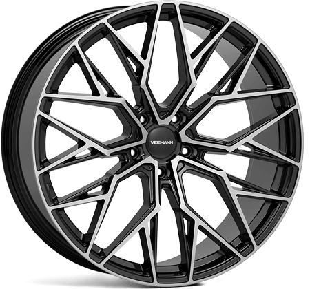 Veeman V-FS51 Gloss Black with Machined Finish | Bull Alloys