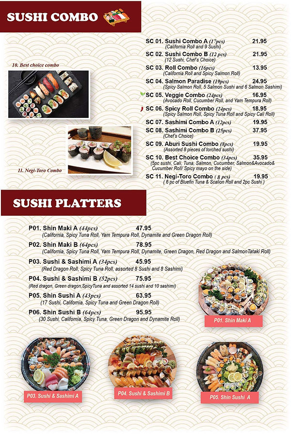 Sushi Combo / Platters | Shin Ramen & Sushi