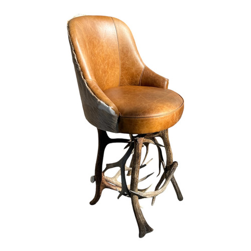Custom Antler Barstools with Backs for Rustic Elegance