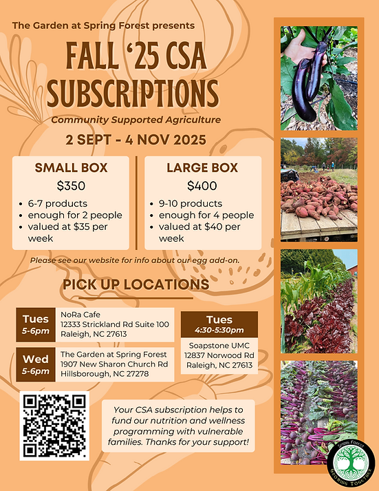 CSA | Community Supported Agriculture | The Garden At Spring Forest