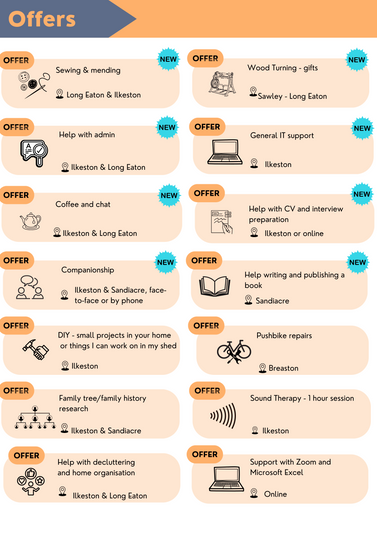 TIME SWAP OPPORTUNITIES | Derbyshire Time Swap | Swap your time with others