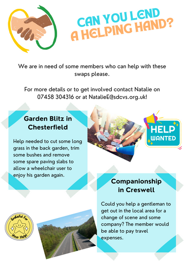 TIME SWAP OPPORTUNITIES | Derbyshire Time Swap | Swap your time with others