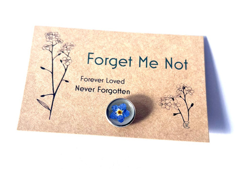 Forget Me Not Memorial Pin, Funeral Favour Remembrance Gift | Cotswold ...