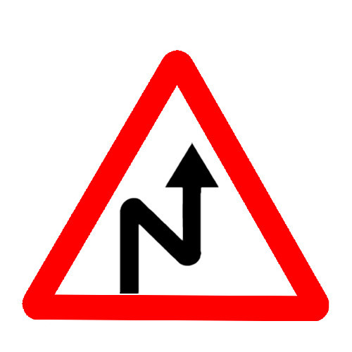 Right Reverse Bend 900mm Triangle | Commercial Signage