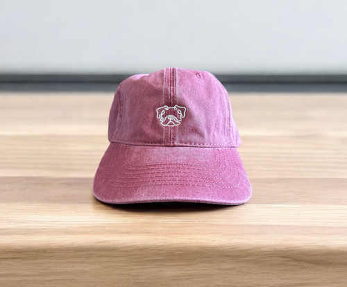 Washed Burgundy Cotton Bulldog cap | Arf & Win