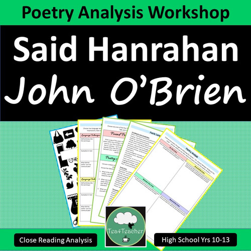 John O'Brien SAID HANRAHAN Australian Poetry Analysis | Tea4Teacher