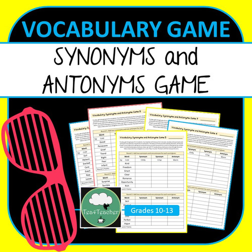 SYNONYMS and ANTONYMS Bell Ringer for High School English Vocabulary ...