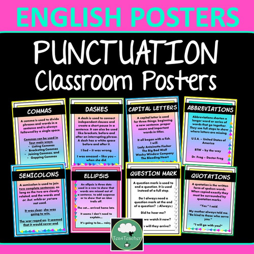 PUNCTUATION Posters English Classroom Posters | Tea4Teacher