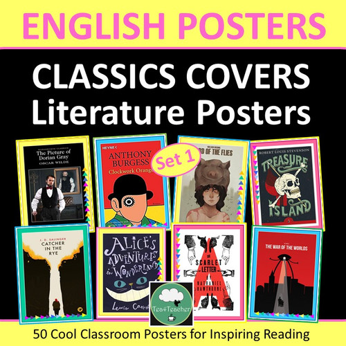 CLASSIC COVERS POSTERS English Classroom Decor Literature | Tea4Teacher