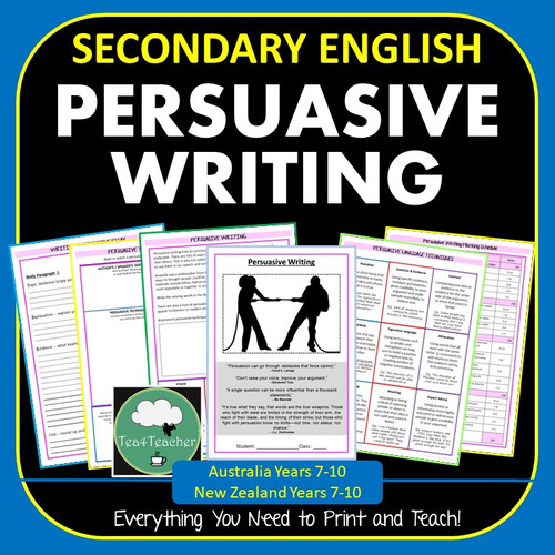 PERSUASIVE WRITING Unit SECONDARY ENGLISH Persuasive Language | Tea4Teacher