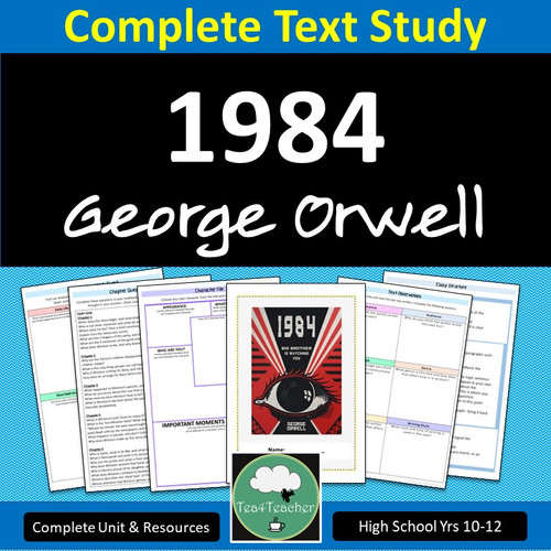 1984 Complete Novel Study 1984 Text Unit | Tea4Teacher