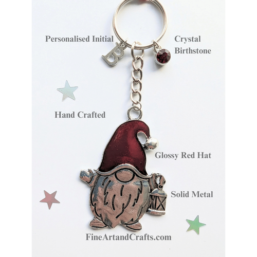 Gonk keychain, Gnome keyring, personalised gift, birthday gift idea for ...