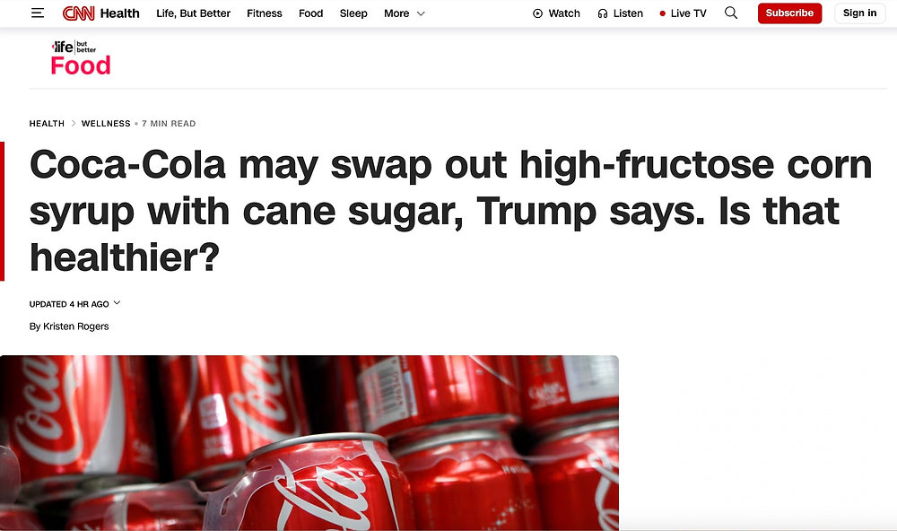 CNN Interview - Coca-Cola may swap out high-fructose corn syrup with ...