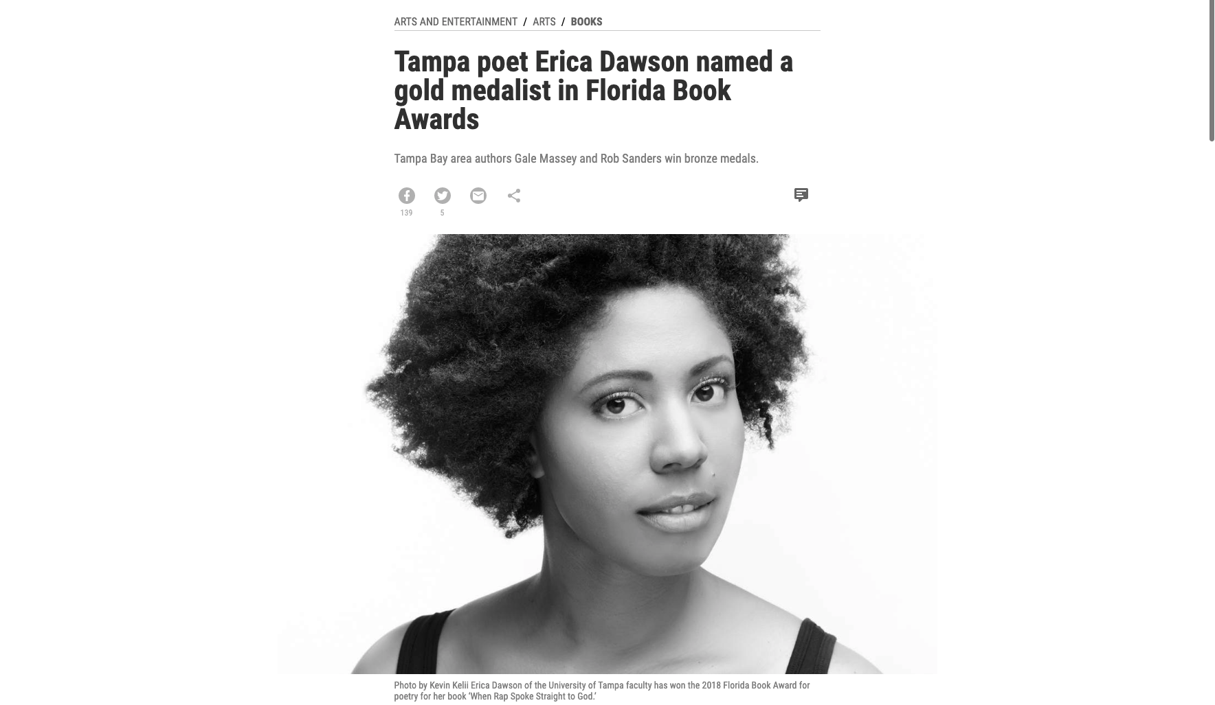 Erica Dawson's fet In Tampa Bay Times