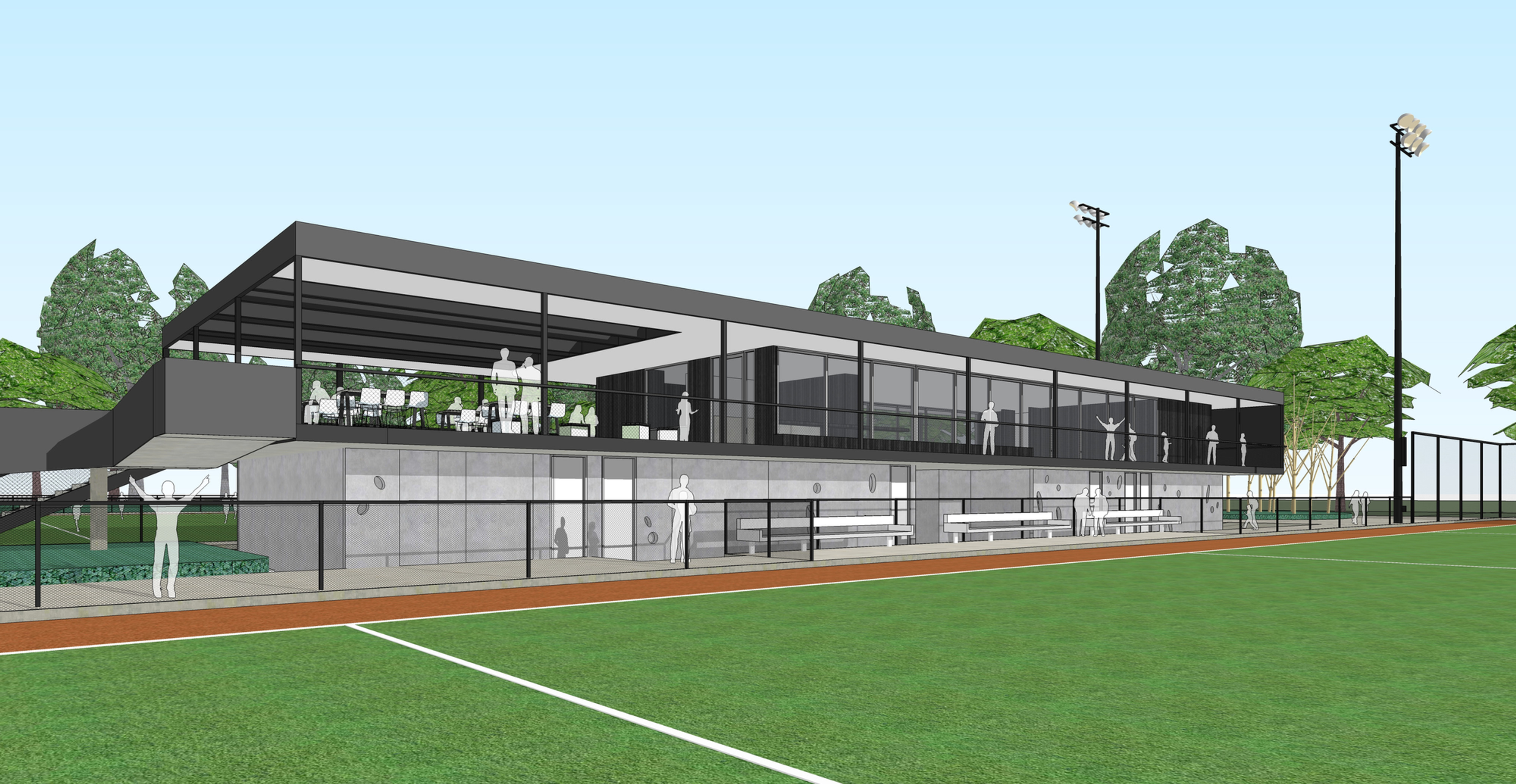 Sports pavilions in Park 22 Adelaide