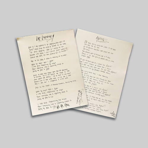 Handwritten Lyric Sheet | DEVERE