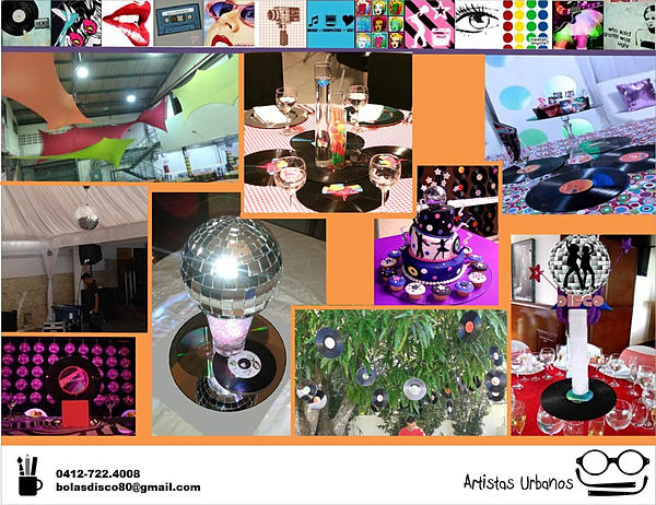 Decoración para fiesta retro - Imagui