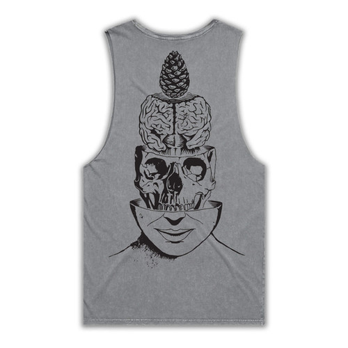 PINEAL SKULL Ash Stone Wash Tank | Art of Zig