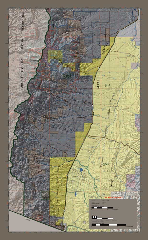 Arizona Hunt Unit 36C Map | Flatline Maps