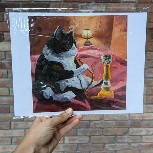 Hookah Cat - Open Edition Print | Mya Makes Stuff