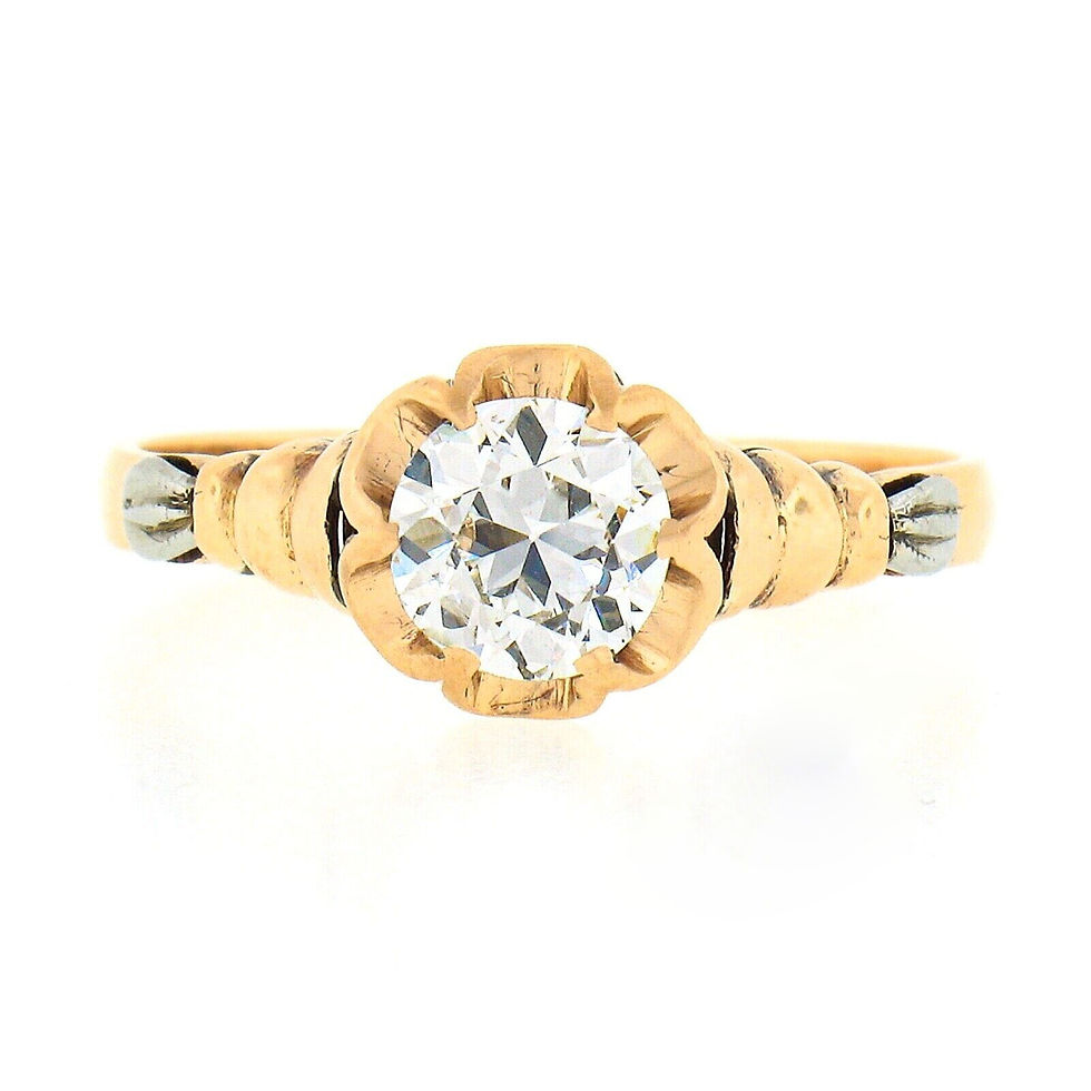Antique Victorian 18k Gold 0.75ct European Diamond Flower Basket ...