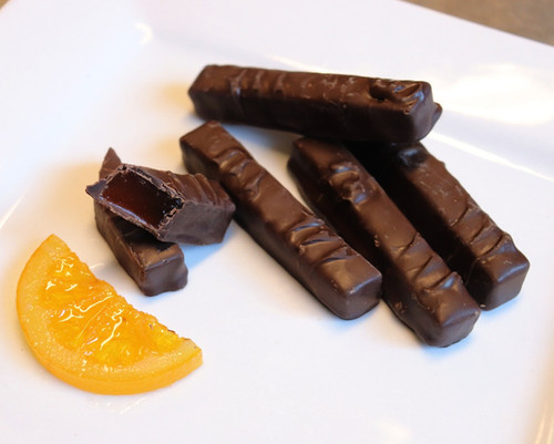 Chocolate Dipped Orange Sticks - 8 pc. | puddinriverchocolate