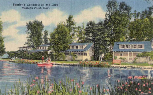Beatley Cottages from the Lake Postcard | Logan County History