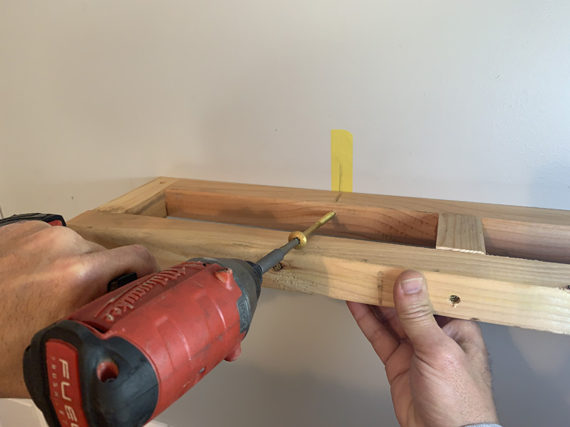 Build a Faux Beam Mantle Shelf