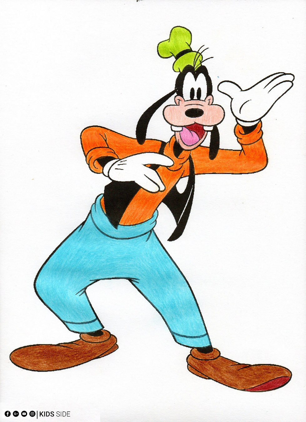 Coloring GOOFY WAVING Coloring Page